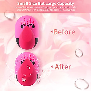 keilend Makeup Sponge Holder, Beauty Sponge Container with Cover,Reusable Protective Carrying Container,Sponge Dustproof Case for Travel, Home(Pink-Black)