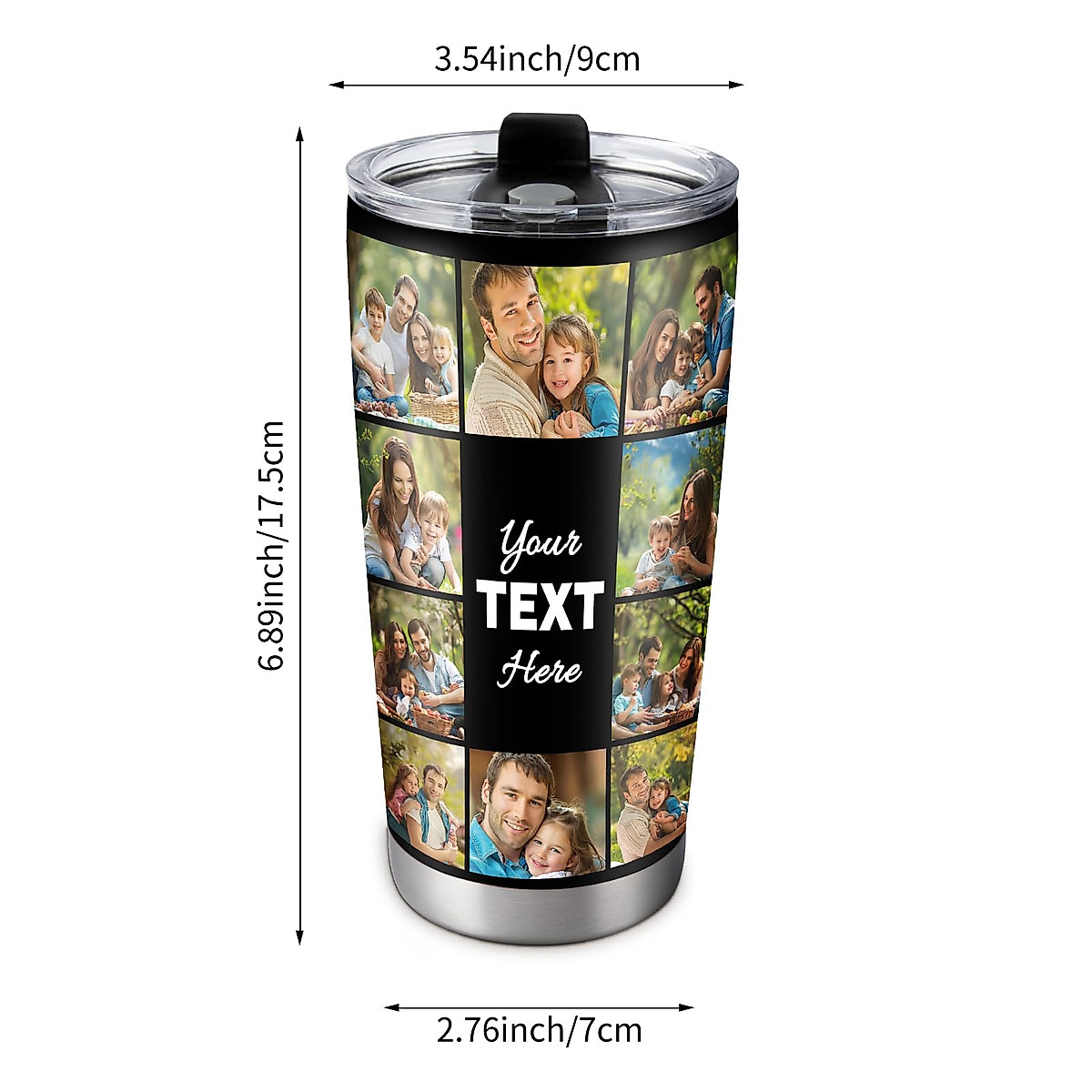 KrazeKK Personalized Travel Tumbler for Dad Gifts, Custom 20oz Insulated Stainless Steel Travel Tumbler with Lids, Father Coffee Mugs, Customized Gift for Men, Dad,Father, Husband(Dad 1)