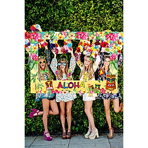 24 PCS Aloha Party Photo Booth Props Hawaiian Party Photo Booth Props Aloha Party Photo Booth Frame Aloha Party Supplies Aloha Baby Shower Decoration Aloha Bridal Shower