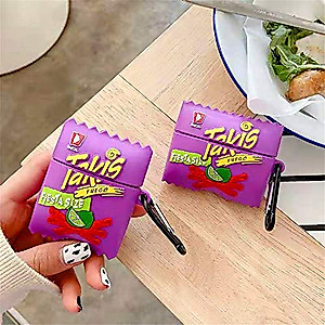 Airpods 2/1 Cute Candy Box, Fashionable Candy Food Series. The Cute 3D Unique Design for Airpods 1/2 is The Best Gift for Boys, Girls, and Men. Airpod case (Takis Purple)