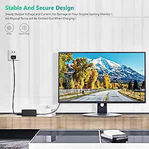 FITE ON 12V AC Adapter Replacement for Sceptre Monitor 32" 30" 27" 24" 22" 20" 19" 15" E248W-19203R E22 E248W E225W E205W E275W Screen LED-Lit & Supersonic Monitor Power Supply Cord Charger