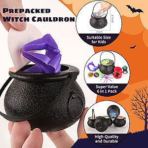 Halloween Party Favor for Kids, 24 Pack Prefilled Small Plastic Witch Cauldron Halloween Miniatures Novelty Toy in Bulk, Halloween Trick or Treat Toys Prizes Rewards Gifts Miniatures for Kids