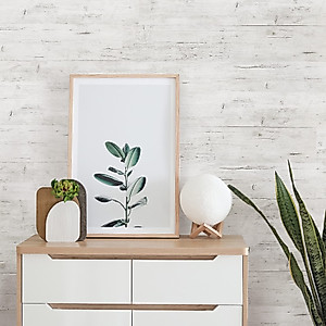 Urban Decor Wall Panels, Easy Peel and Stick self Adhesive Vinyl Tiles for Kitchen Bedroom Doorways Backsplash Planks with Vintage Farmhouse Wood Pattern (Vintage White w/hint of Grey)