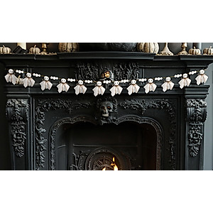 LFUTARI 9 FT Halloween Ghost Garland, Fabric Cute Ghosts Banner, Hanging Ghost Garland for Halloween Party Decor Wall Doorways Outdoor Decorations