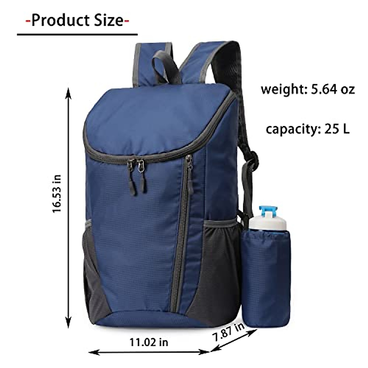 KEYDUACU Unisex foldable backpack portable backpack hiking travel backpack wear-resistant waterproof backpack outdoor sports backpack(blue)