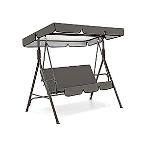 Outdoor Swing Canopy Replacement Cover 2 Seater Anti-uv Waterproof Oxford Cloth Patio Chair Cover for Swing Garden Porch Seat Furniture Parts - 64.5 X 44.9 X 5.9 Inch.