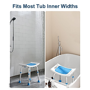 HOMLAND Shower Chair for Inside Shower, FSA/HSA Eligible 400 lbs Adjustable Shower Stool with Suction Feet, Shower Seat for Inside Tub Bathroom Bench Bath Chair for Elderly and Disabled