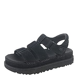 UGG Women's GOLDENSTAR Strap Sandal, Black, 8.5