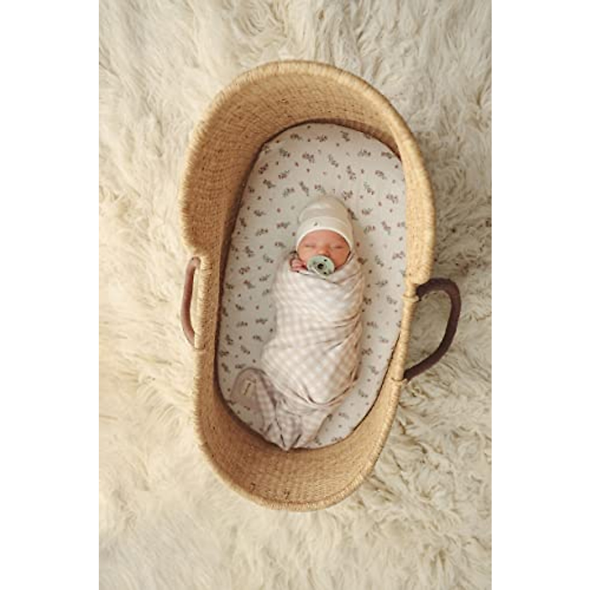 Luxury Knit Baby Blanket - 100% Soft Fine Cotton Quilt Blanket - Use as Receiving Swaddling Crib Stroller Nursery Bed Shower Baby Gift Registry for Newborns Toddlers Boys & Girls (Plaid - Beige)