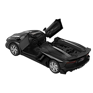 Toy Car 1/32 Roadster Metal Die-cast Model Car with Sound and Light for 3 4 5 6 7 Year Old Boy Toy (Black)