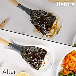 Spoon Rest for Stove Top, Ceramic Spoon Holder, Spoon Rest for Kitchen Counter, White Marble Coffee Spoon Rest, Heat-Resistant Cooking Utensil Rest for Ladles, Spatula, Tong, ANTIS'S HOME