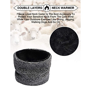 MAYLISACC Knit Beanie Hats Scarf and Touchscreen Gloves 3 Pcs Winter Set Fleece Lined for Men Women Cold Weather Grey