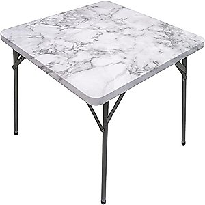 Square Marble Table Cover, Nature Granite Pattern with Cloudy Spotted Trace Effects Marble Image, Elastic Edge, Suitable for Table Decoration, Buffet and Camping, for 42"x42" Square Table Grey Dust