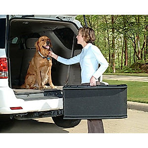 PetSafe Happy Ride Folding Dog Ramp for Cars, Trucks, & SUVs - 62 Inch Portable Pet Ramp for Large Dogs with Siderails, Non-Slip - Weighs Only 10 lb, Supports up to 150 lb, Easy Storage, Folds in Half