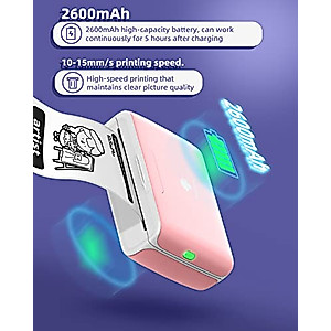 Phomemo M04S Portable Printer- Bluetooth Inkless Thermal Sticker Printer with 3 Rolls White Self-Adhesive Thermal Paper for Text, Notes, Memo, Photo, to-do List.