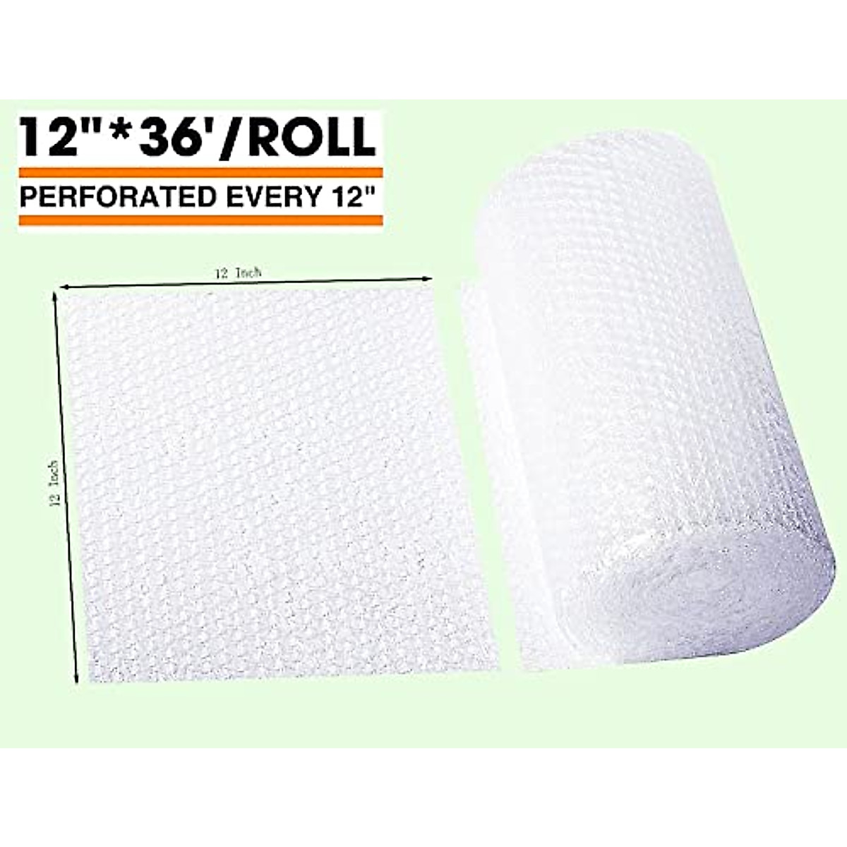 packbabol Bubble Cushioning Wrap Rolls 2-Pack, 12 Inch x 72 Feet 3/16" Air Bubble, Bubble Moving Wrap for Packing, Moving Supplies, Small business