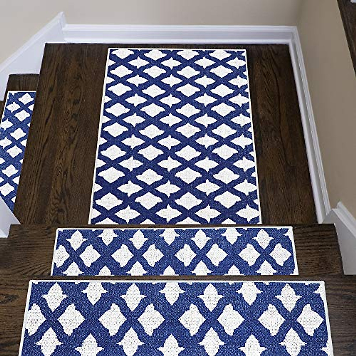 SUSSEXHOME Floral Collection 2 x 3 Foot Heavy Duty Low Pile Rug Runner - Ultra-Thin Non Slip Area Rug - Washable Cotton Indoor Rug for Front Door Foyer Rug for Entryway