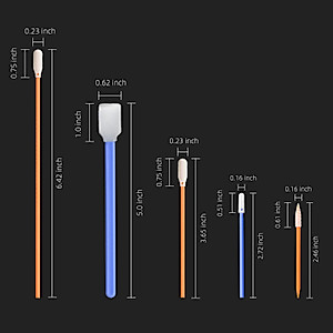 Wellgler's 6.42'' Gun Cleaning Swabs, Long swabs,Microfiber Foam swabs(200pcs)
