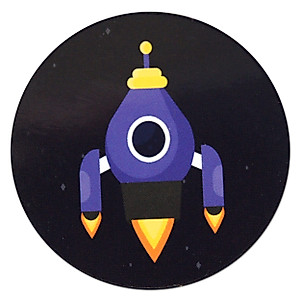 Novel Merk Rocket Ship Aliens Refrigerator Magnets for Space Gifts, Decor, Party Favors, & Prizes (5)