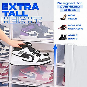 Shoe Boxes Clear Plastic Stackable, Clear Shoe Boxes Stackable, Shoe Organizer for Closet Shoe Storage Boxes, Shoe Box Sneaker Storage, Plastic Shoe Boxes With Lids, Shoe Display Case Shoe Containers