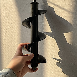 XIXIMENG Auger Drill Bit for Planting 3x12inch&1.6x9inch Garden Hand Auger Spiral Drill Bit Bulb Planter Auger Auger Drill bit Fast Planter Suitable for 3/8 inch hex Drive Drill (Black)