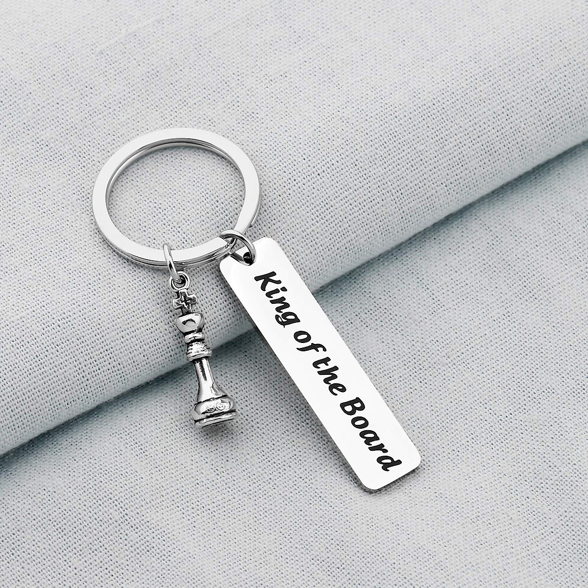 POTIY Chess Gift King of The Board Game Keychain Chess Keychain for Chess Player Chess Lover Chess Master (King)