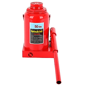 LSAILON 50 Ton Capacity Hydraulic Car Bottle Jack Cylinder Jack Auto Truck Repair Tool - Red