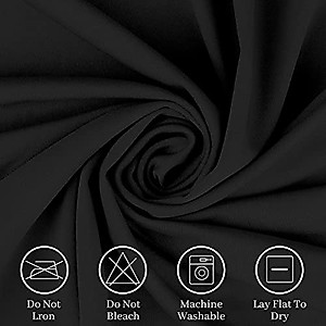 Fhberni Spandex Table Cover 4 ft. Fitted Polyester Tablecloth Stretch Table Cover Table Topper Open Back - Black