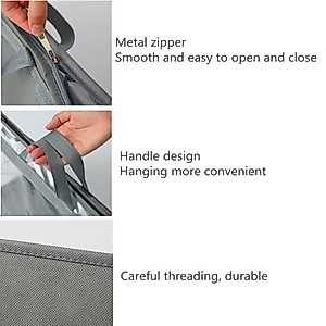 HAN SHENG 4 Pcs Clear Handbag Storage Organizer Bag Collection Storage Holder Dust Cover Bags Transparent Purse Protector Storage Bag with Zipper and Handle for Closet Shelf (Grey)
