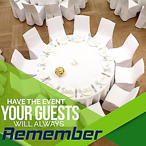 SPRINGROSE Ecoluxe 90 Inch Round White Tablecloth 10 Set | Sleek & Elegant Touch, Crease & Wrinkle Resistant Polyester | for Wedding Receptions, Banquets, Parties, Showers, and Restaurants