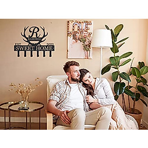 Key Hooks for Wall, Personalized Key Holder for Wall, Key Holder Coat Rack, Rustic Key Holder for Wall, Antler Key Holder Simple and Practical Key Hooks, Key Holder Wall Hanging, Custom Name Key Rack