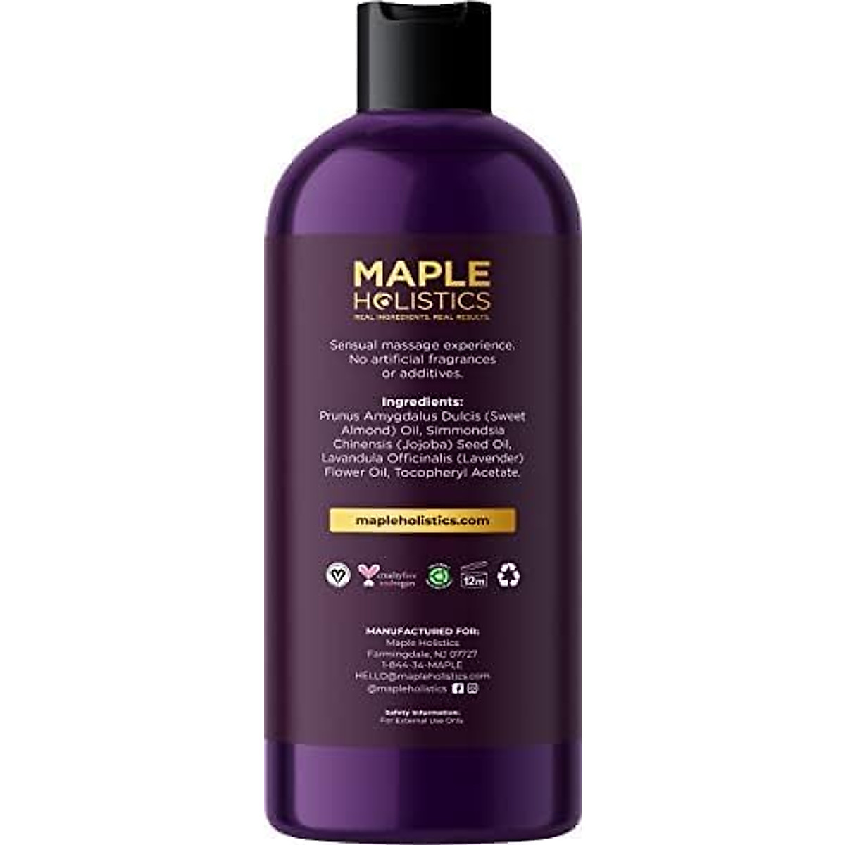 Aromatherapy Sensual Massage Oil for Couples - Relaxing Full Body Massage Oil for Date Night with Sweet Almond Oil - Vegan Lavender Massage Oil for Massage Therapy Smooth Gliding Formula 8 Fl Oz