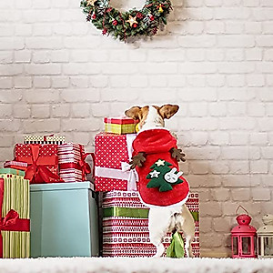 Dog Christmas Costume Antlers Dog Dresses Red Pet Hoodie with Buttons Rabbit Star Christmas Tree Cat Christmas Holiday Outfit Velvet Pet Fall Winter Clothes Pet Costumes for Small Medium Dogs Cats (M)