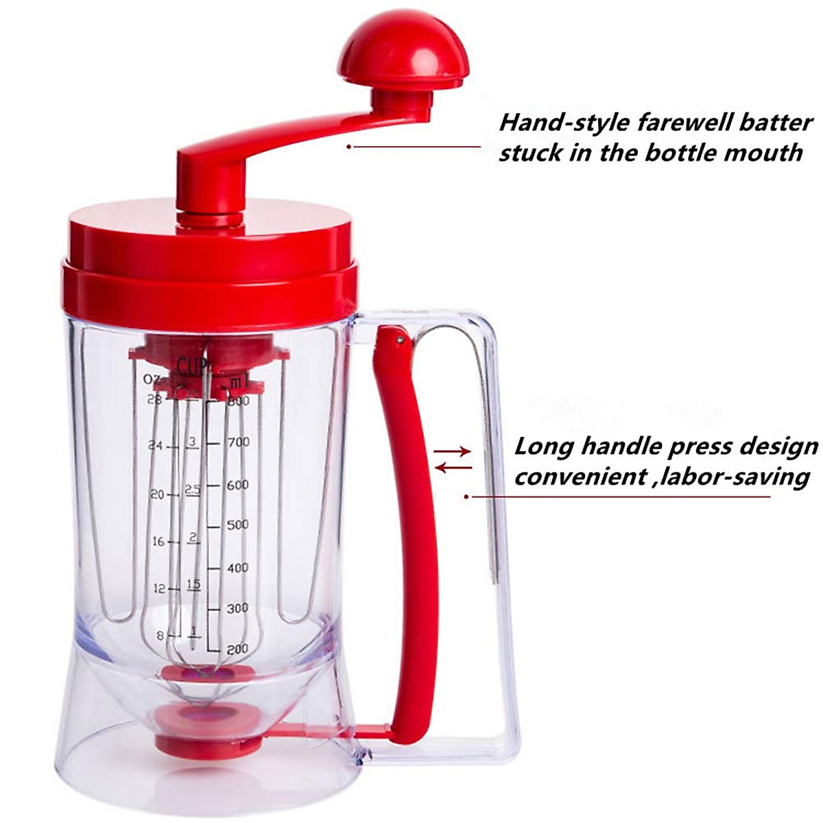 Acrodi Pancake & Cupcake Mixer and Batter Dispenser Perfect Baking Tool Bakeware Maker with Measuring Label