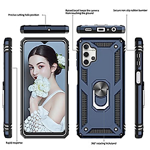 LeYi for Galaxy A32 5G Case, Samsung A32 Case with [2 Pack] Tempered Glass Screen Protectors, [Military-Grade] Magnetic Ring Holder Kickstand Case for Samsung Galaxy A32 5G (Not Fit 4G), Blue