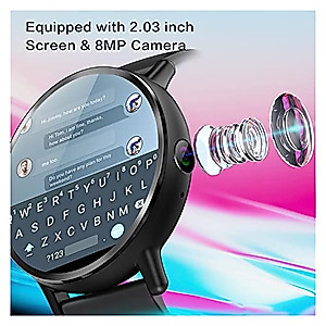 JAITEA Men's Smartwatch Women's GPS WiFi Android Smartwatch 900mAh 8MP Camera 1G 16GB Sports Watch 2 Inch 640 * 590 HD Men (Color : LEM X Set, Size : A)