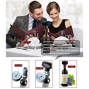 Ataller Electric Wine Stopper, Automatic Vacuum Wine Saver, Electric Smart Wine Stopper, Reusable Bottle Sealer & Wine Preservation System - Wine Accessories Gifts