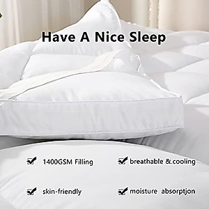 ANALIN Mattress Topper Twin XL Pillowtop Bed Topper Cooling Mattress Pad with Anchor Bands- Extra Thick 2inch