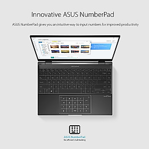 ASUS Zenbook 14 Flip OLED Ultra Slim Laptop, 14” 4K 16:10 OLED Touch Display, AMD Ryzen 7 6800H CPU, 16GB RAM, 1TB SSD, NumberPad, Windows 11 Home, Jade Black, UN5401RA-DH74T