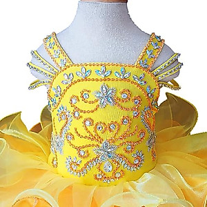 Jenniferwu G123 Infant Toddler Baby Newborn Little Girl's Pageant Party Birthday Dress Yellow Size 3T