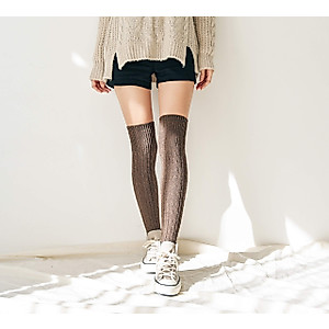 STYLEGAGA Winter Cozy Cable Knit Over The Knee High Boot Socks (One Size: XS to M, Cozy Cable_Basic 3Pair)