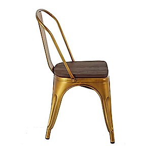 Brage Living Vienna Elmwood Top 18" Metal Chair Set (Set of 4)