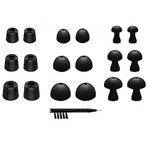 NICKSTON N-1 Assorted Ear Tips Set Compatible with in Ear Earphones with 2.0mm to 3.5mm Nozzle Attachment - Replacement Adapters Gels Buds with Box Organizer and Cleaning Tool