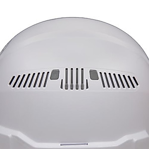 Klein Tools 60407RL Hard Hat, Rechargeable Headlamp, Vented, Full Brim Style, Padded Self-Wicking Odor-Resistant Sweatband, White