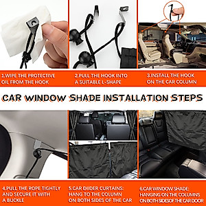 Tallew 12 Pcs Car Air Mattress Back Seat Inflatable Bed SUV Car Camping Backseat Truck Air Mattress Curtain Divider Window Shade Cover Portable Travel Sleeping Set