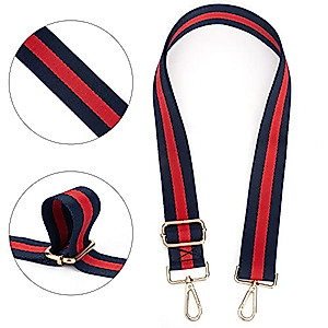 HKCLUF Women Bags Shoulder Strap Wide Purse Strap Adjustable Replacement Straps for Handbags Crossbody Bucket Shoulder Bag Replacement Belt(Blue Red)