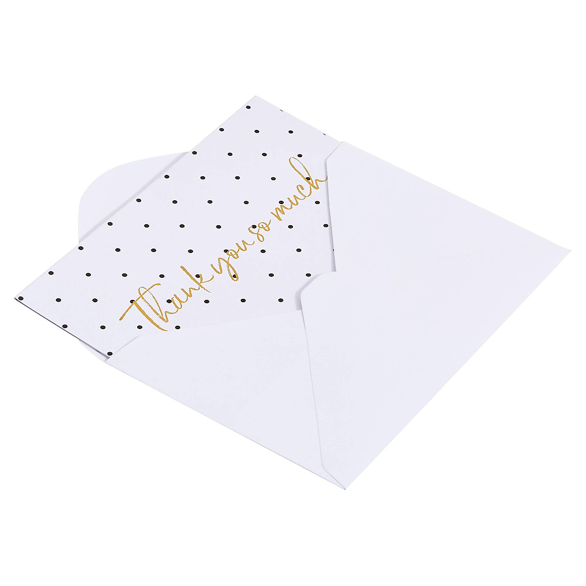 Amazon Basics Thank You Cards and Envelopes, 48 Count, Polka Dot and Stripe