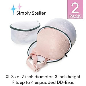 Simply Stellar 2 Pack | Eco-Friendly | Bra Bags for Laundry and Travel | Lingerie Bags for Washing Delicates | Delicates Bag for Washing Machine | Mesh Laundry Bags for Delicates | Recycled Materials