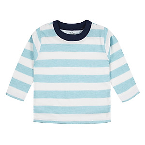 Gerber Baby Boy's Toddler 3-Pack Long Sleeve Pocket Tees, Blue Stripes & Solids, 12 Months