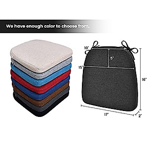 Nuowa Chair Cushions U-Shaped Chair Cushions with Ties 17 x 16 Inches Non Slip Dining Chair Pads and Seat Cushion Set Black
